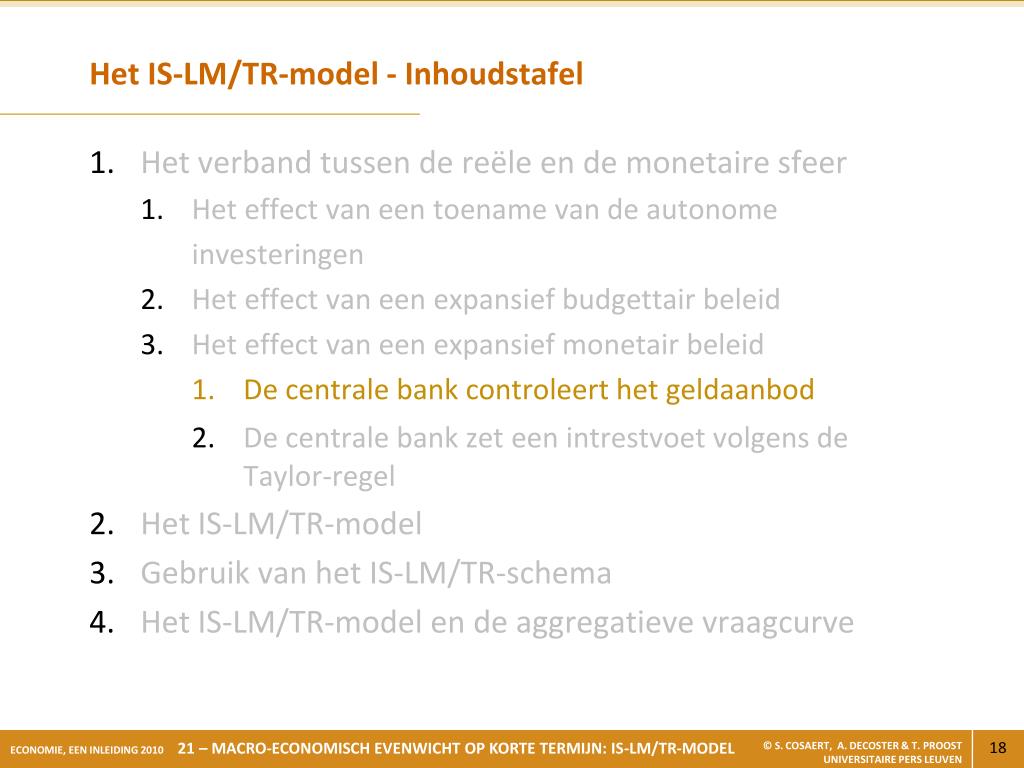 PPT - Hoofdstuk 21: Het macro-economisch evenwicht op de korte termijn ...