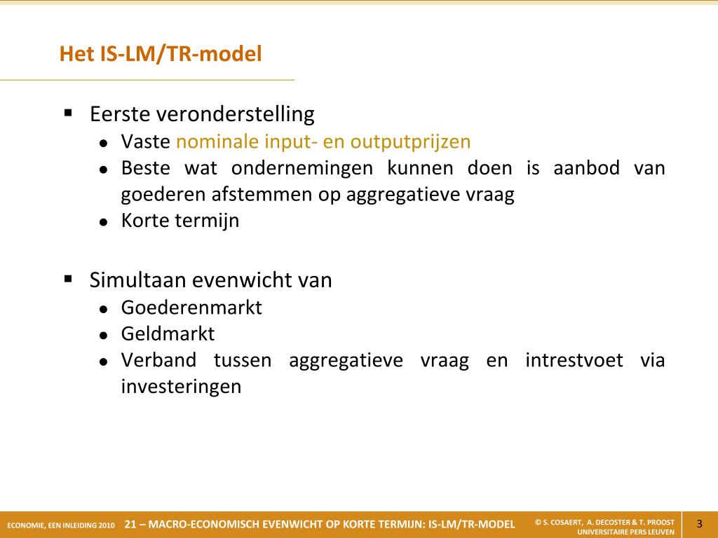 PPT - Hoofdstuk 21: Het macro-economisch evenwicht op de korte termijn ...