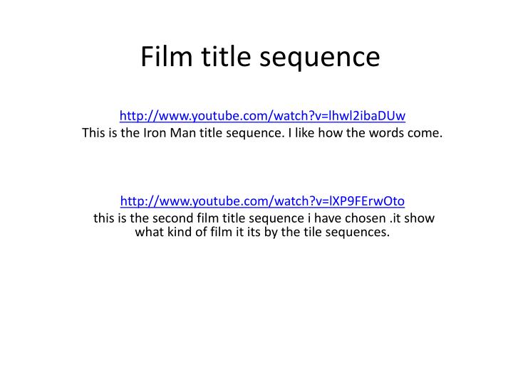 PPT - Film title sequence PowerPoint Presentation, free download - ID ...