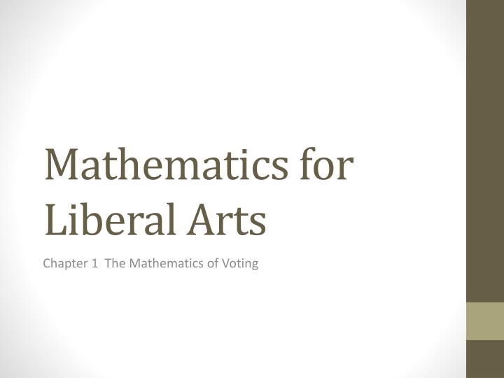 PPT - Mathematics for Liberal Arts PowerPoint Presentation, free ...