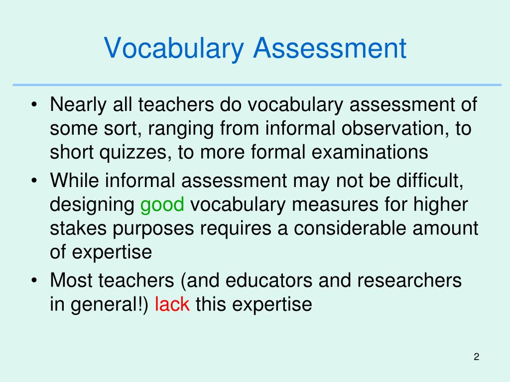 PPT - Vocabulary Assessment Norbert Schmitt University of Nottingham ...