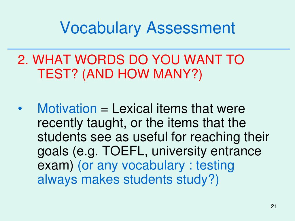 PPT - Vocabulary Assessment Norbert Schmitt University of Nottingham ...