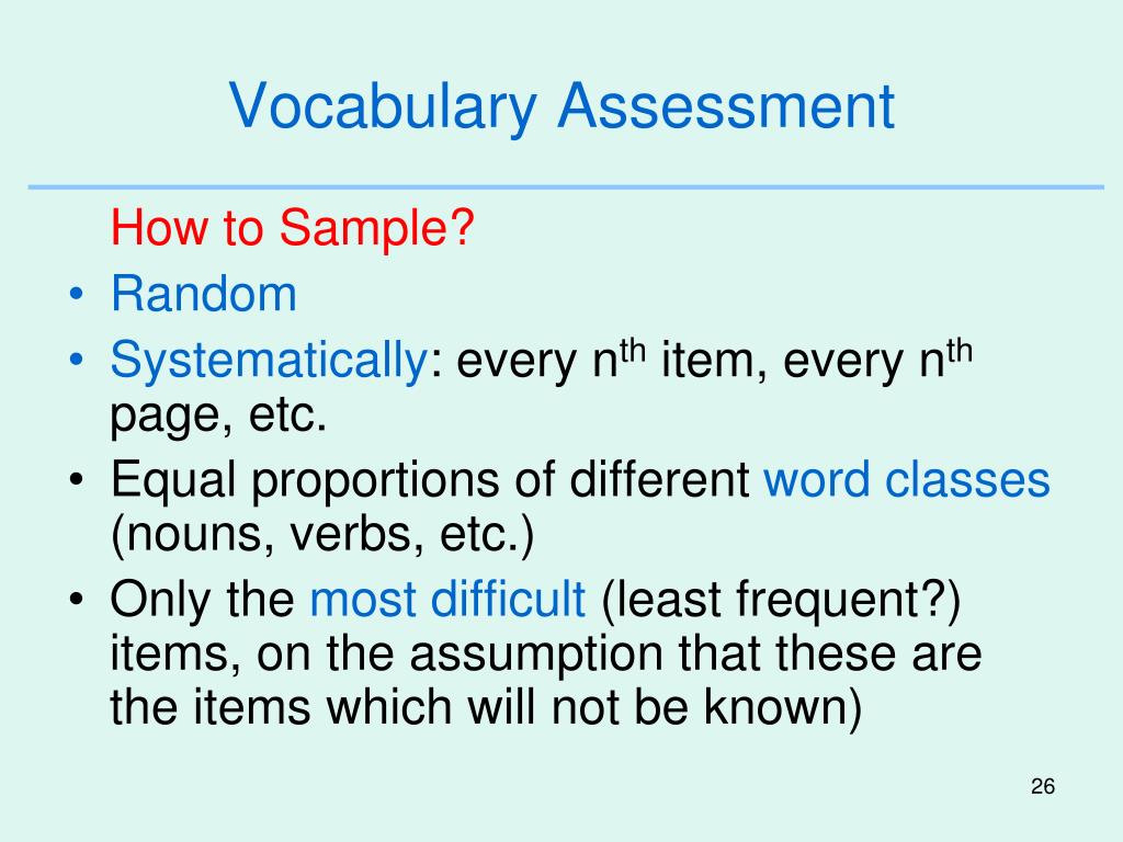 PPT - Vocabulary Assessment Norbert Schmitt University of Nottingham ...