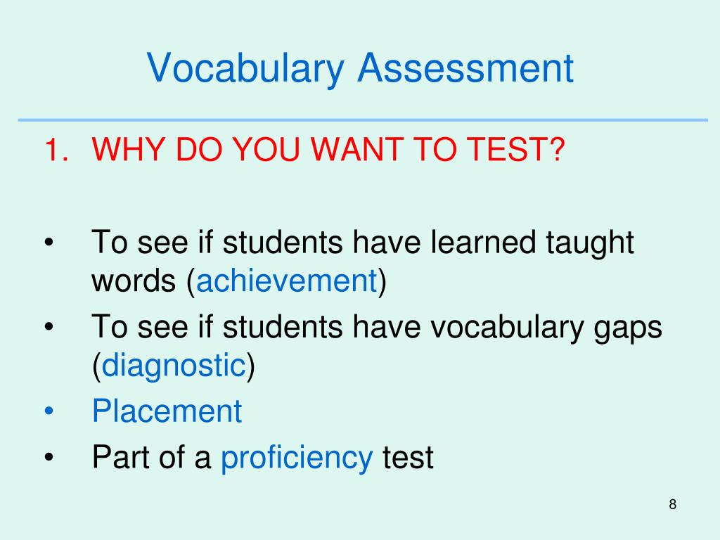 PPT - Vocabulary Assessment Norbert Schmitt University of Nottingham ...
