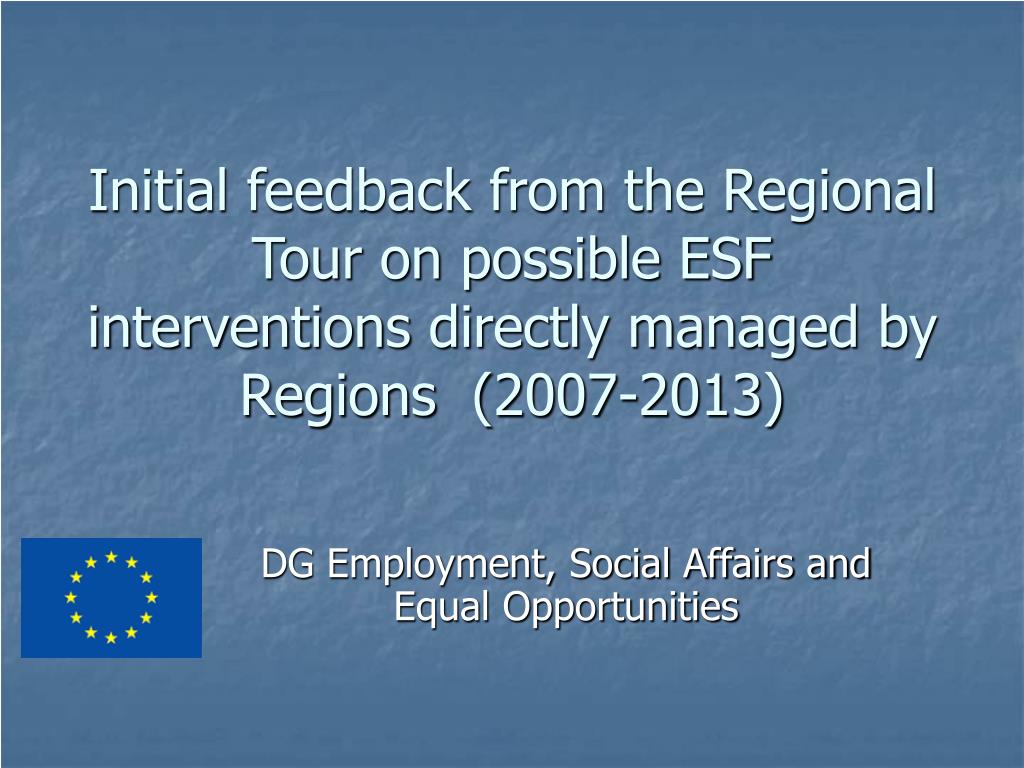 PPT - Regional ESF Interventions: Current Trends and Recommendations ...