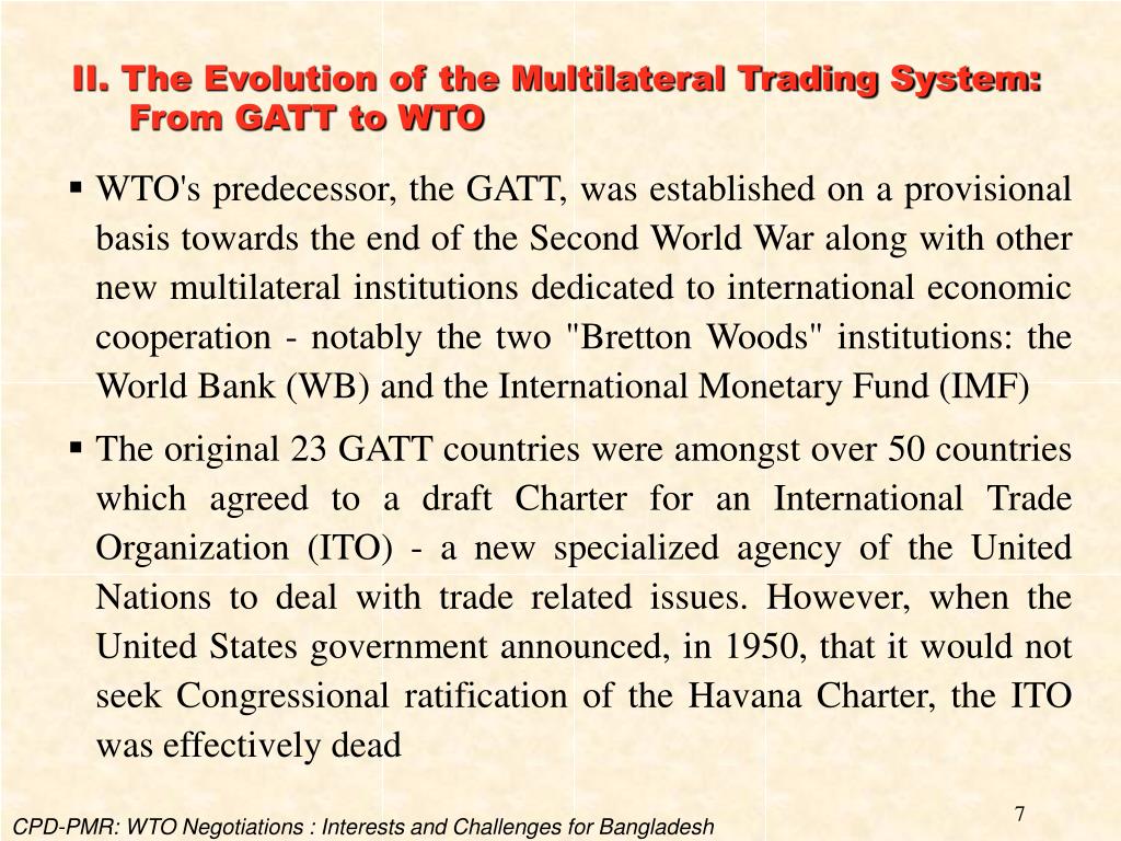 PPT - World Trade Organization (WTO) Negotiations: Interests and ...
