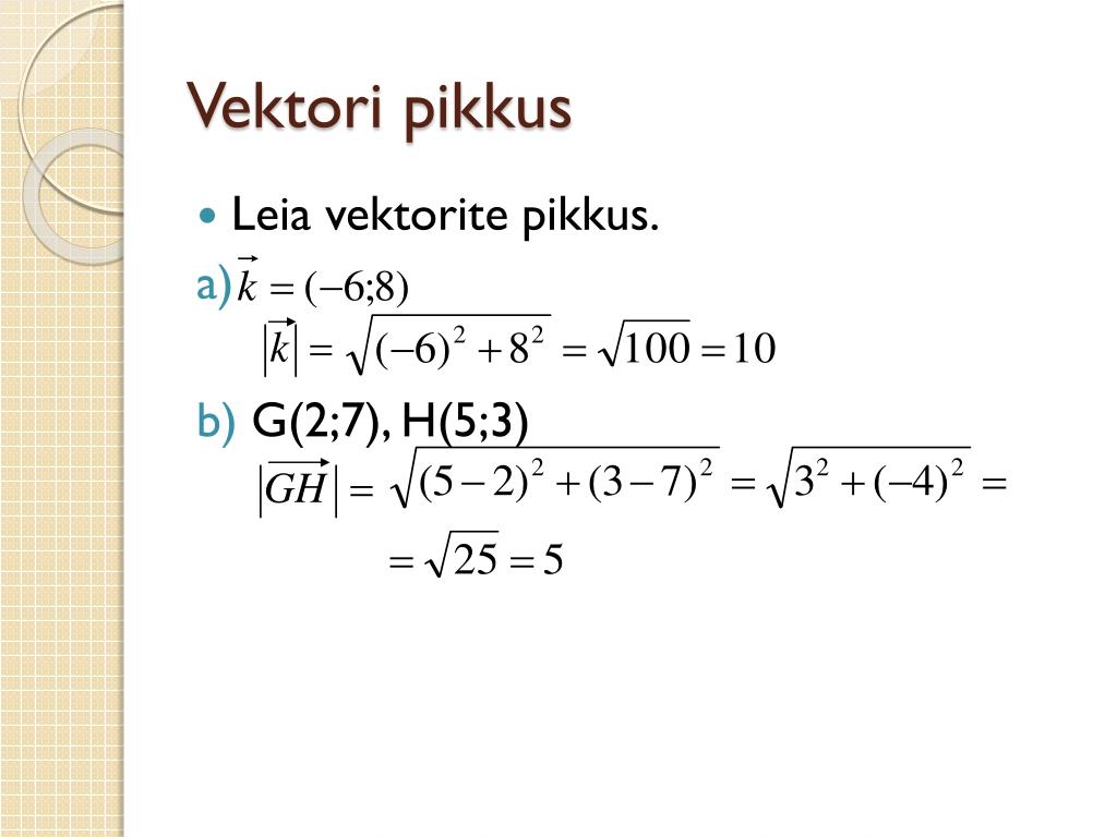 PPT - Vektori mõiste, tehted vektoritega PowerPoint Presentation, free ...