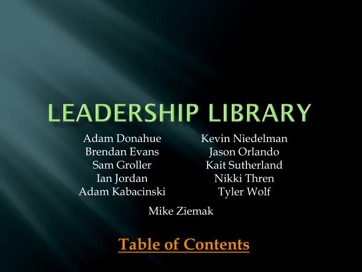 PPT - Leadership Library PowerPoint Presentation, free download - ID ...