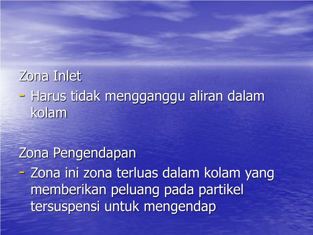 PPT - EFISIENSI PEMISAHAN DALAM KOLAM SEDIMENTASI PowerPoint ...