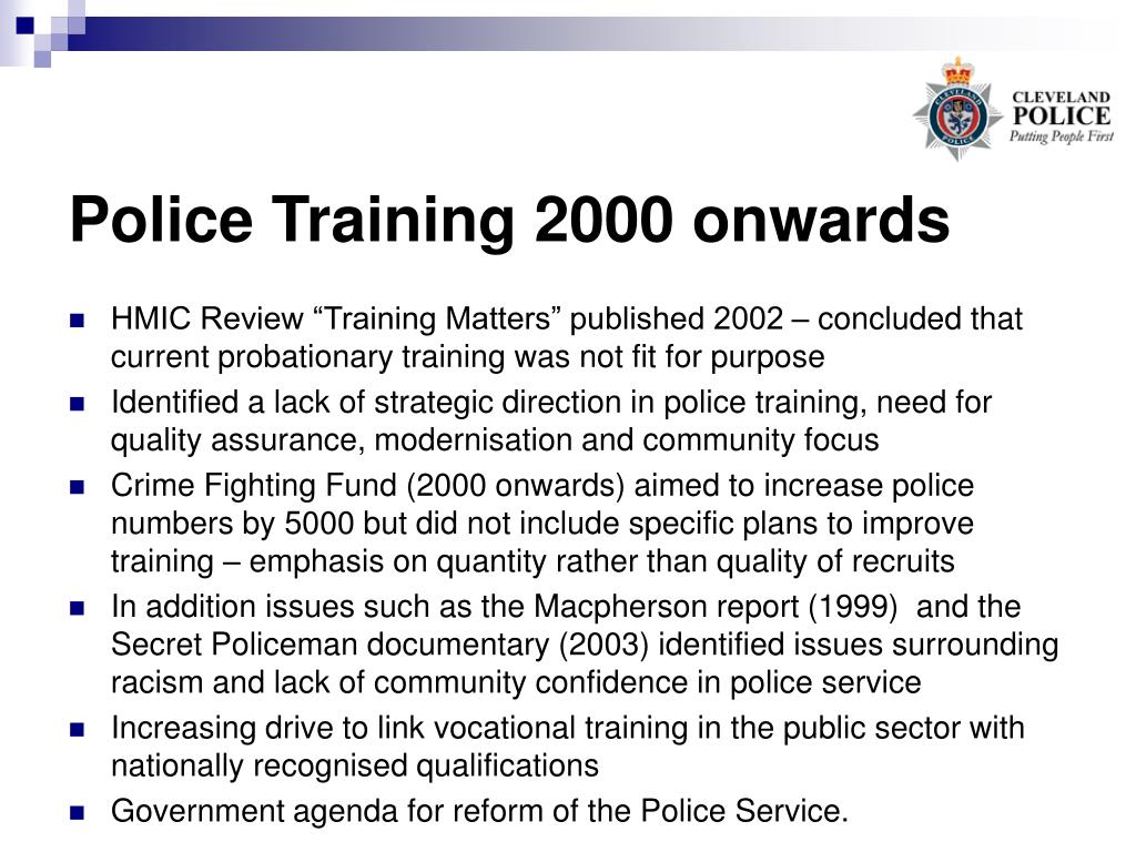 PPT - INITIAL POLICE TRAINING IN CLEVELAND POLICE An Innovative Model ...