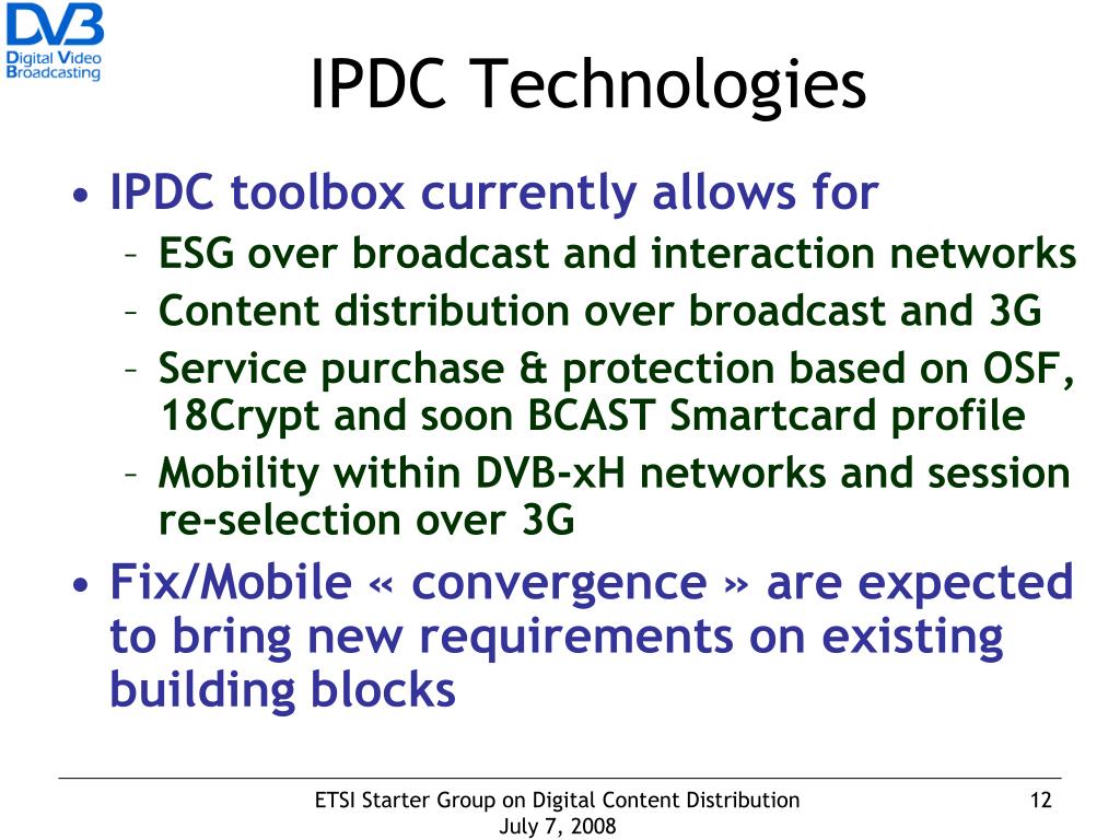 PPT - DVB IPDC A “fragment” of Mobile TV Georges Martinez – Motorola ...