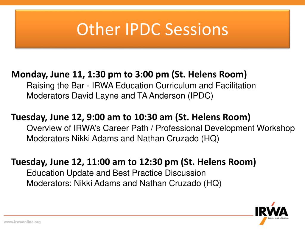 PPT - 2012 International Education Conference: IPDC Annual Update June ...