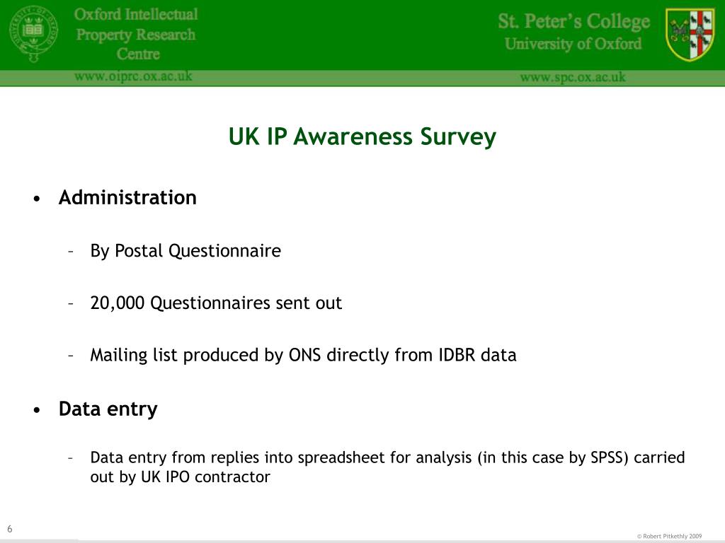 PPT - Intellectual Property Awareness & SMEs UK IP Awareness Survey ...