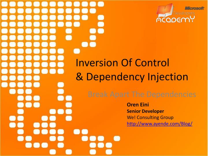 Ppt Inversion Of Control And Dependency Injection Powerpoint Presentation Id3477122