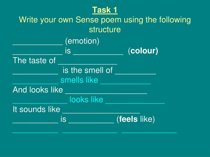 PPT - Sense Poem PowerPoint Presentation - ID:3478030