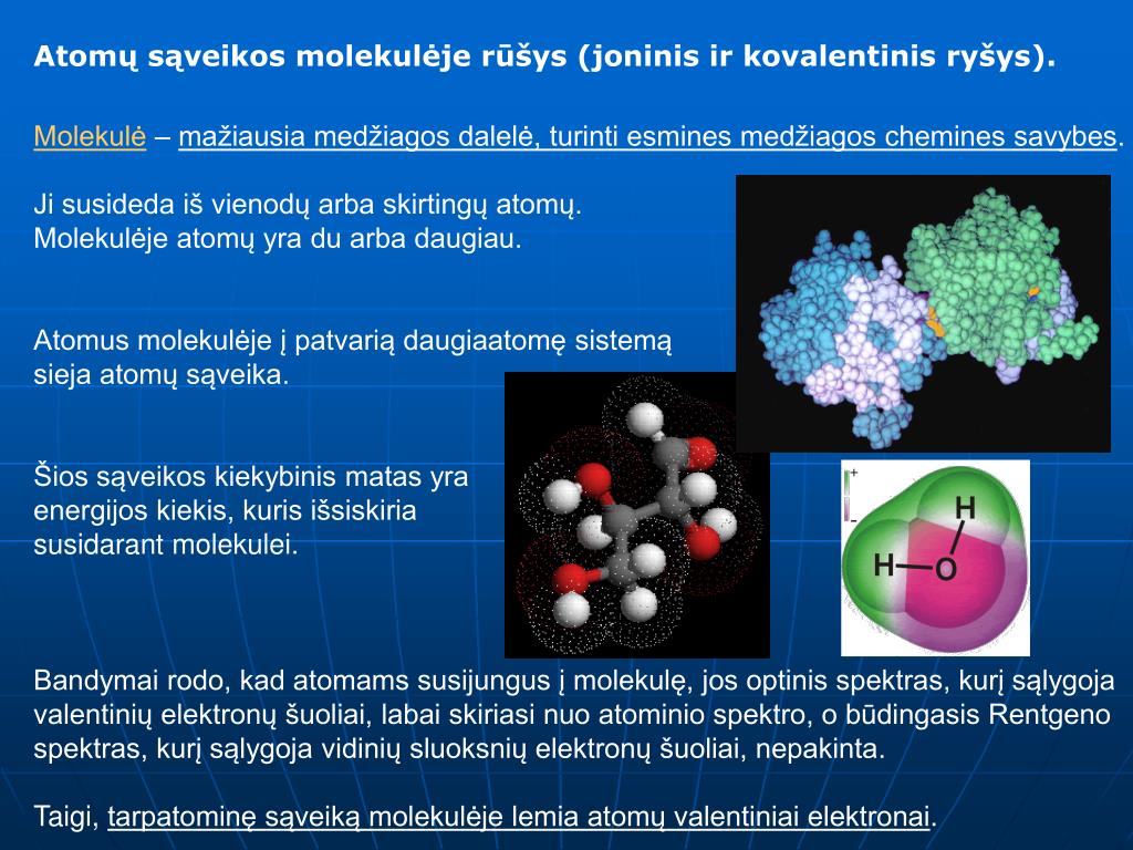 PPT - Atomų sąveikos molekulėje rūšys (joninis ir kovalentinis ryšys ...