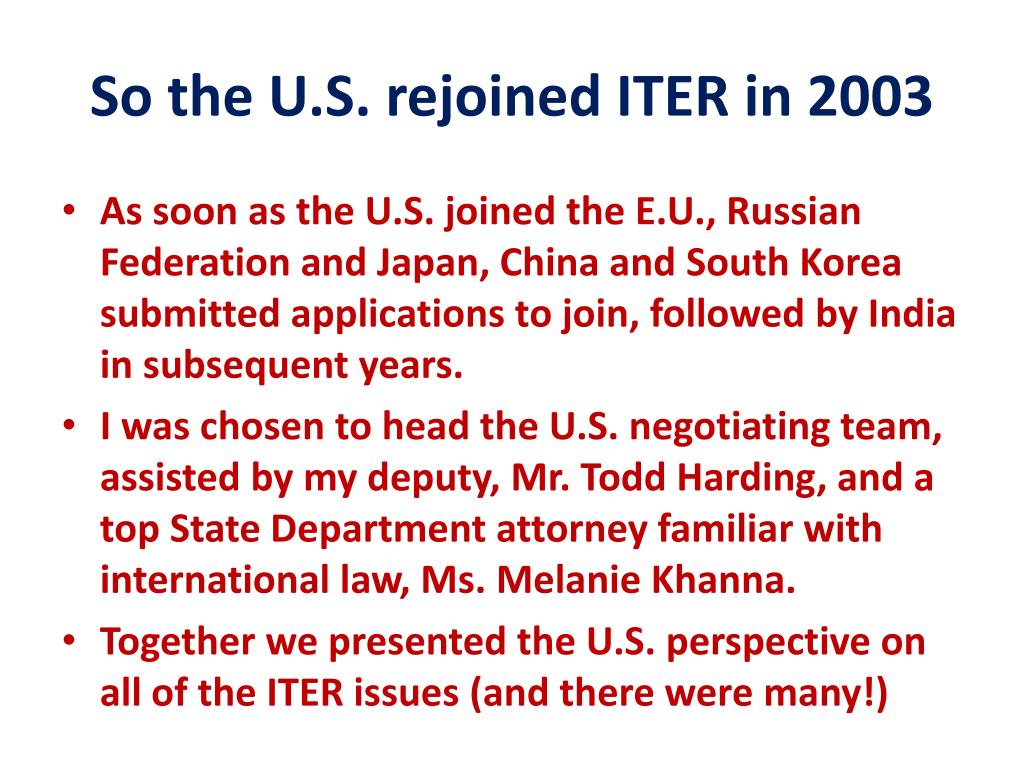 PPT - “Science and Diplomacy: Negotiating the ITER International ...