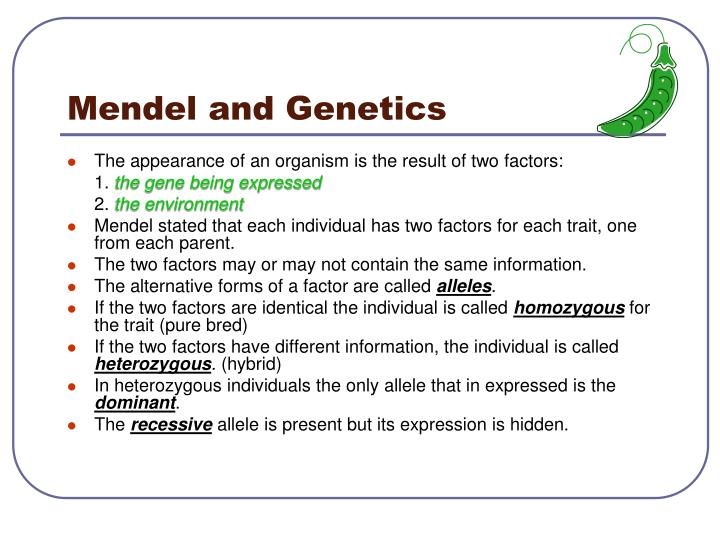 PPT - Mendel and Genetics PowerPoint Presentation, free download - ID ...