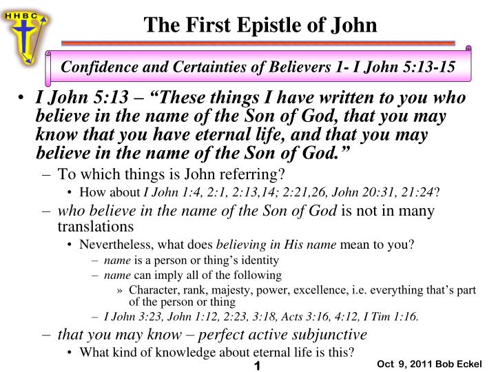 PPT - The First Epistle of John PowerPoint Presentation, free download ...