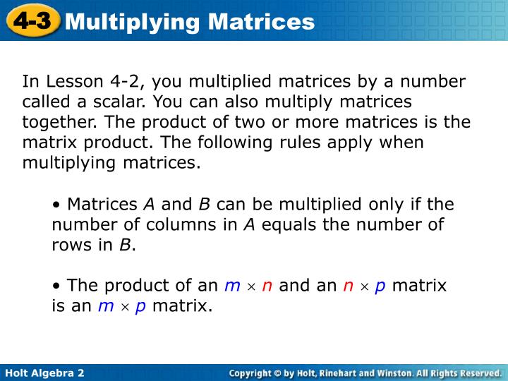 PPT - An m n matrix A can be identified by using the notation A m n ...