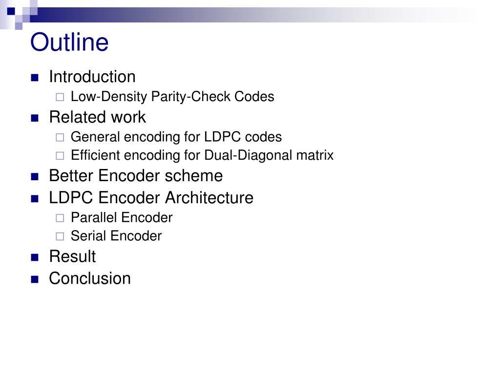 Ppt An Efficient Fpga Implementation Of Ieee 80216e Ldpc Encoder Powerpoint Presentation Id