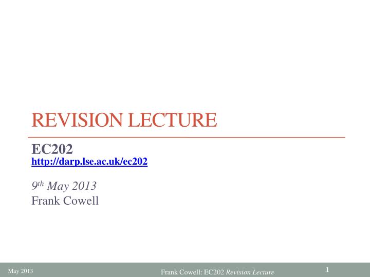 PPT - Revision Lecture PowerPoint Presentation, free download - ID:3481276