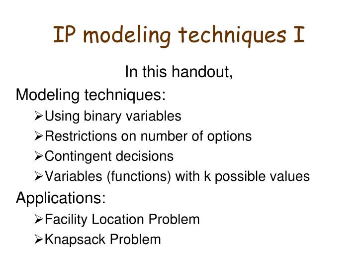 PPT - IP modeling techniques I PowerPoint Presentation, free download ...