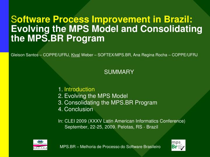 PPT - SUMMARY Introduction Evolving the MPS Model Consolidating the MPS ...