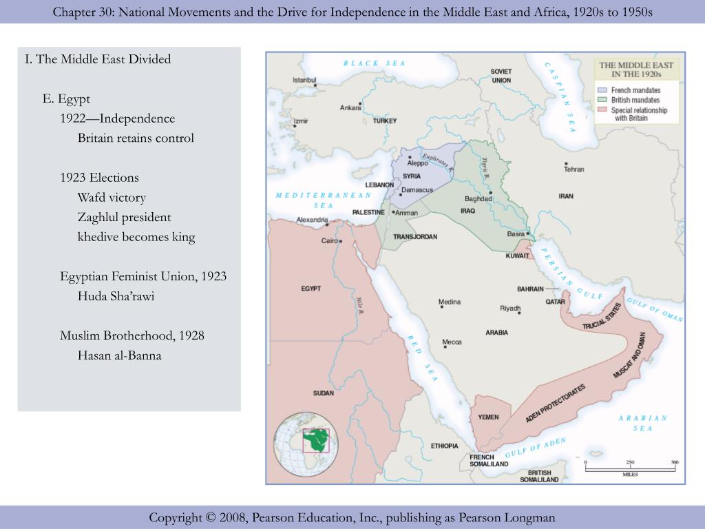 PPT - I. The Middle East Divided II. The Challenge to Colonial Rule in ...