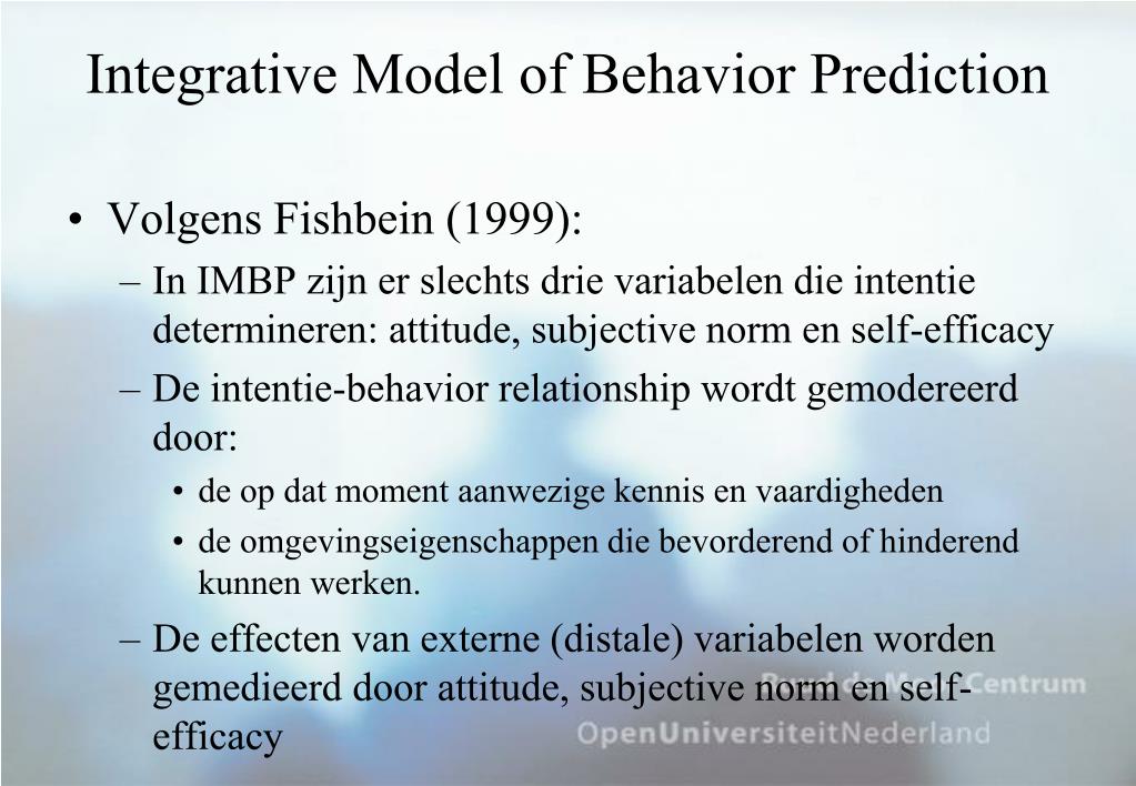 Ppt Adopting The Integrative Model Of Behavior Prediction Powerpoint