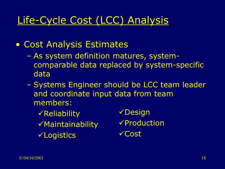 PPT - Logistics Systems Engineering System Cost Analysis, Part II ...