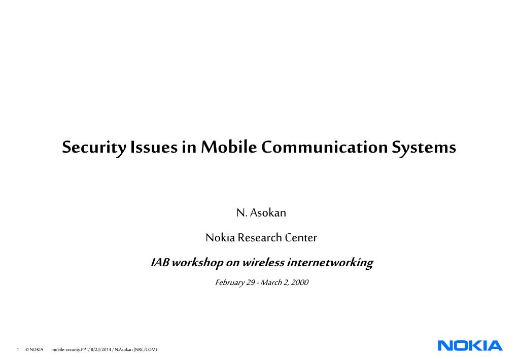 Ppt Security Issues In Mobile Communication Systems Powerpoint