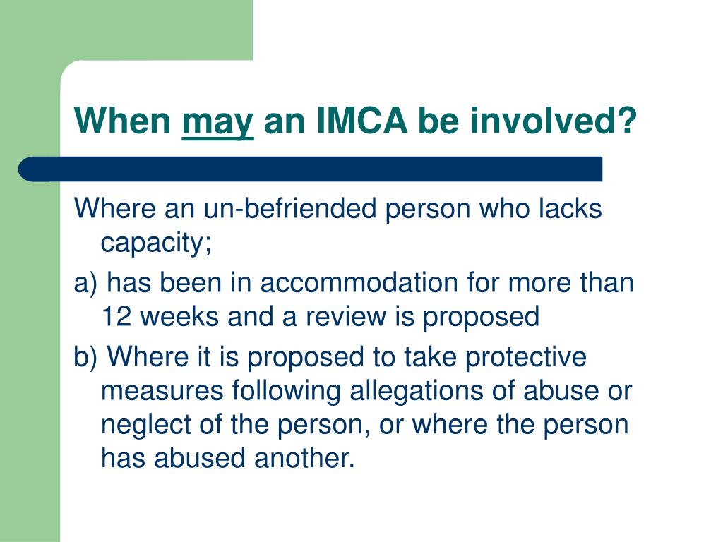 PPT - INDEPENDENT MENTAL CAPACITY ADVOCACY SERVICE PowerPoint ...