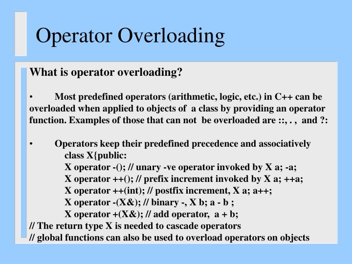PPT - Operator Overloading PowerPoint Presentation, free download - ID ... PPT - Operator Overloading PowerPoint Presentation, free download - ID ...