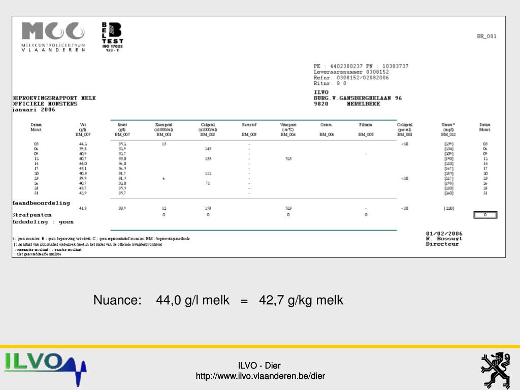 PPT - ADLO-Demo project: “ Vet en eiwit in de melk: sturen vanuit het ...