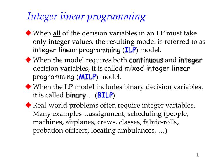 PPT - Integer linear programming PowerPoint Presentation, free download ... PPT - Integer linear programming PowerPoint Presentation, free download ...