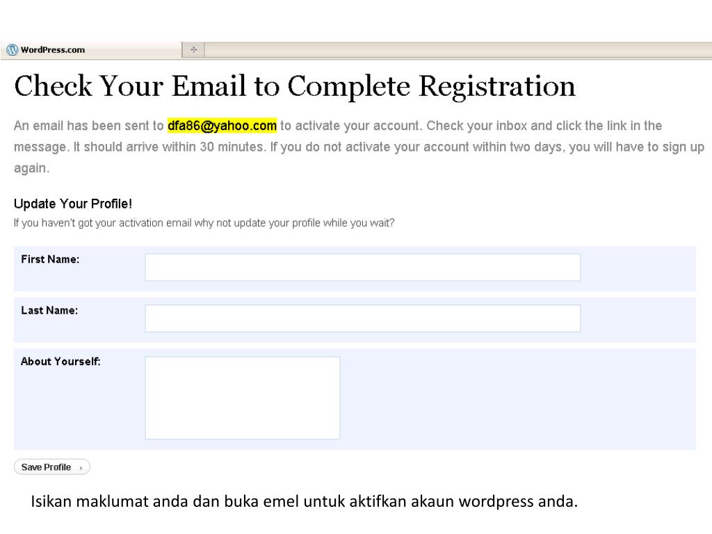 PPT - Masukkan username yang ringkas untuk proses login. Contoh : dfa86 ...