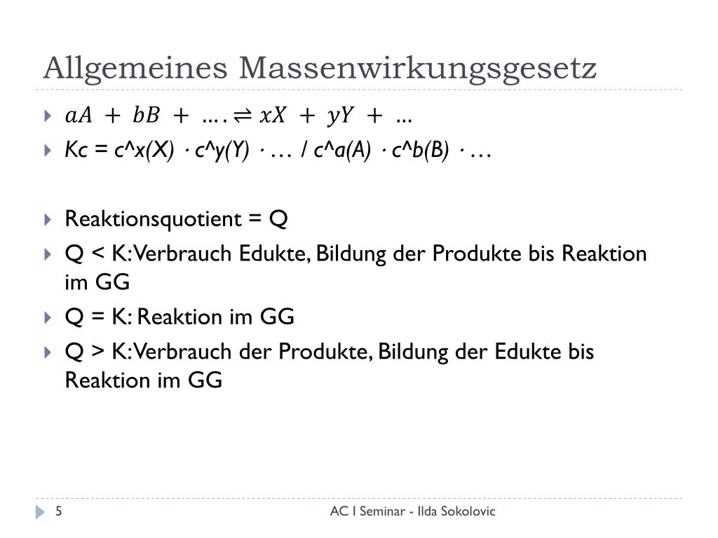PPT - Massenwirkungsgesetz Chemisches Gleichgewicht PowerPoint ...