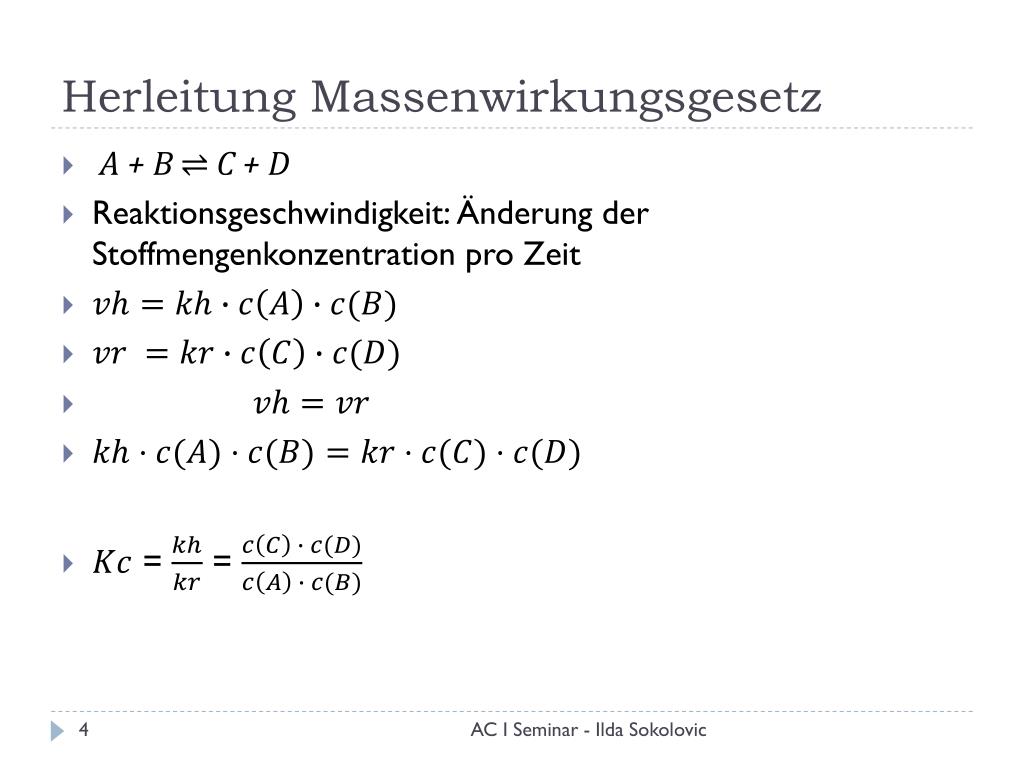 PPT - Massenwirkungsgesetz Chemisches Gleichgewicht PowerPoint ...