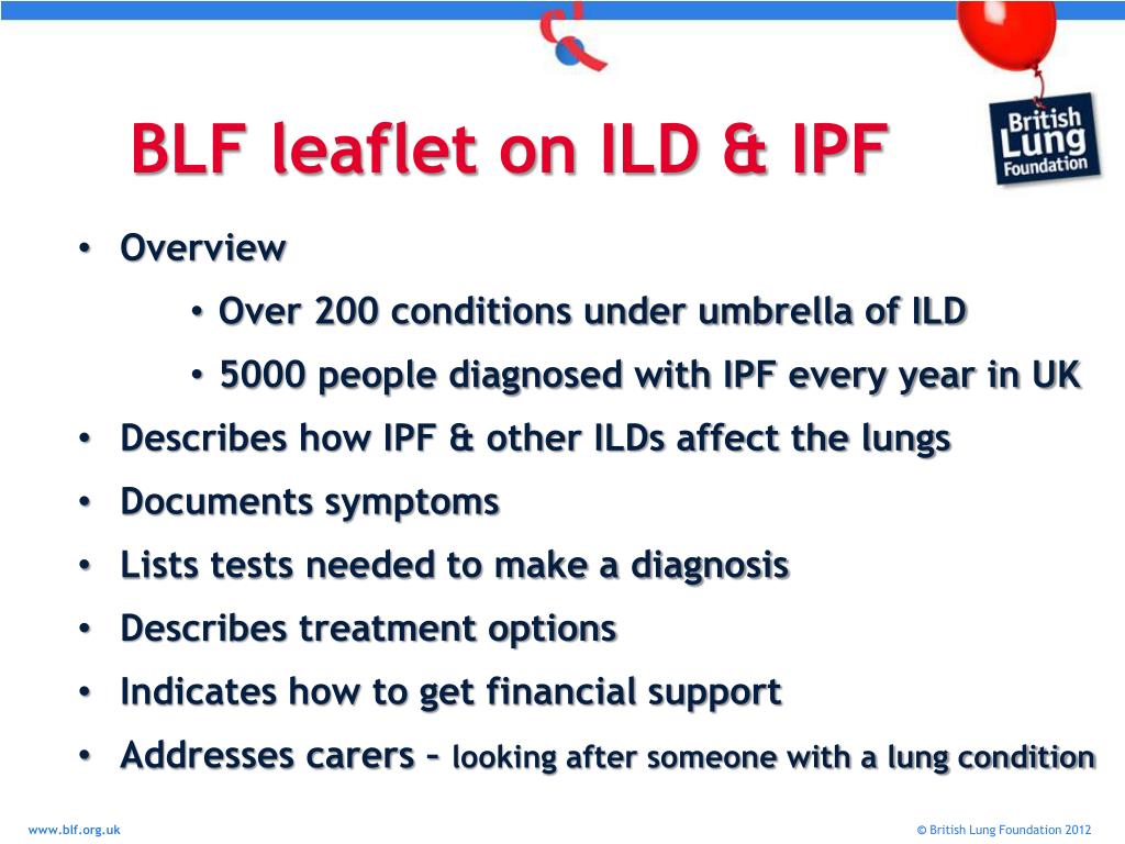 PPT - British Lung Foundation support for ILDs Noemi Eiser (previously ...