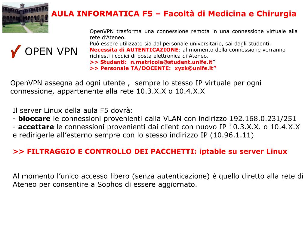 PPT - AULA INFORMATICA F5 – Facoltà di Medicina e Chirurgia PowerPoint ...