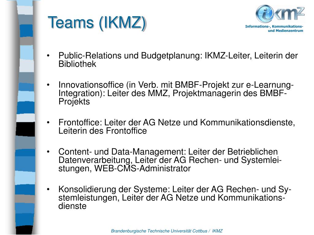 PPT - Dr. Andreas Degkwitz - Leiter des IKMZ der BTU Cottbus PowerPoint ...