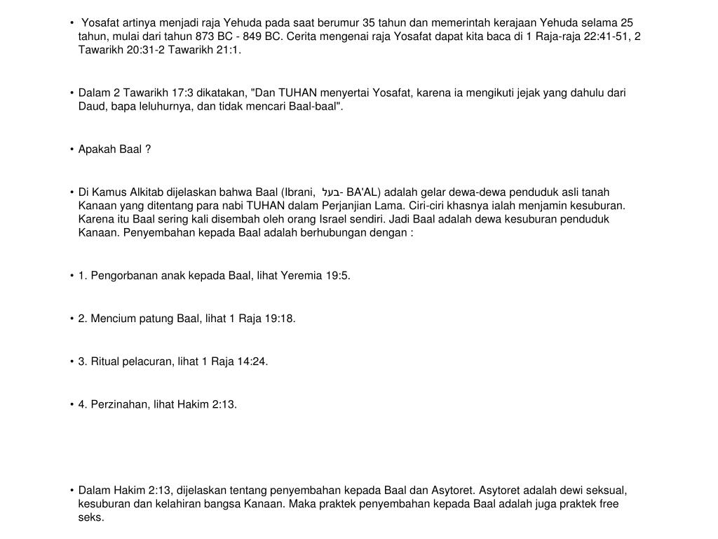 PPT - YOSAFAT DAN YORAM Kelas Alkitab Malam GPIB JEMAAT IMMANUEL ...