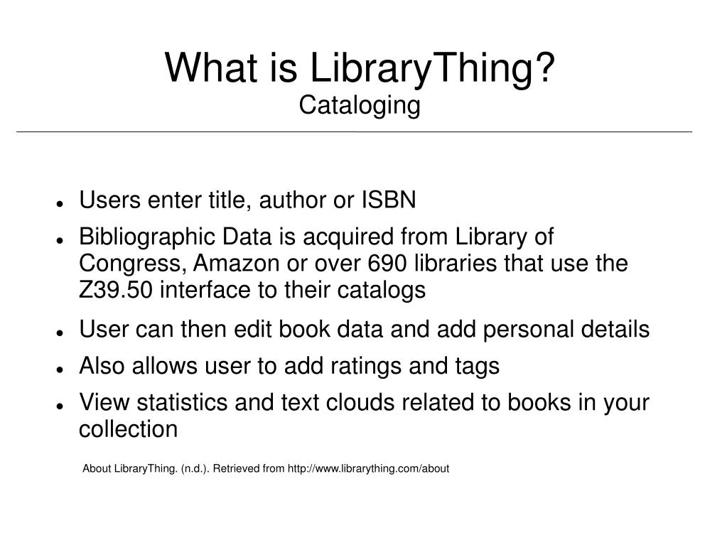 PPT - Implementing FRBR Relationships in LibraryThing: A User Guide ...