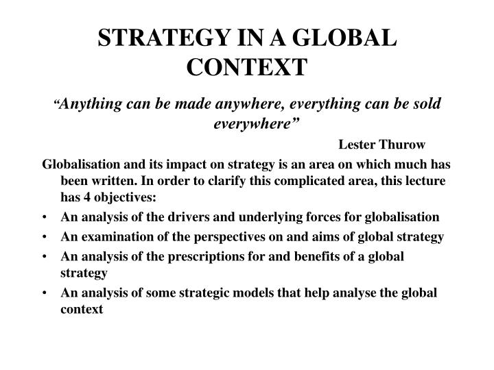 PPT - STRATEGY IN A GLOBAL CONTEXT PowerPoint Presentation, free ...