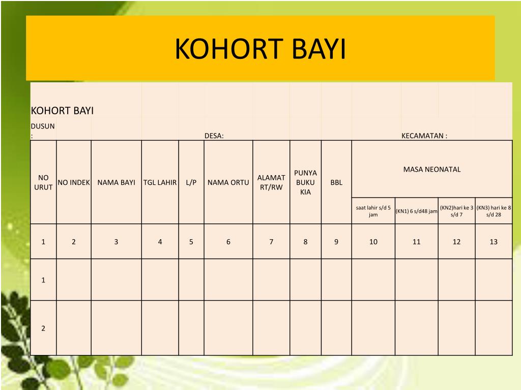 PPT - PEMANTAPAN KOHORT BAYI DAN BALITA PowerPoint Presentation, free ...