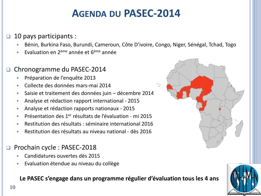 PPT - 1. Le PASEC, un programme de la confemen PowerPoint Presentation ...