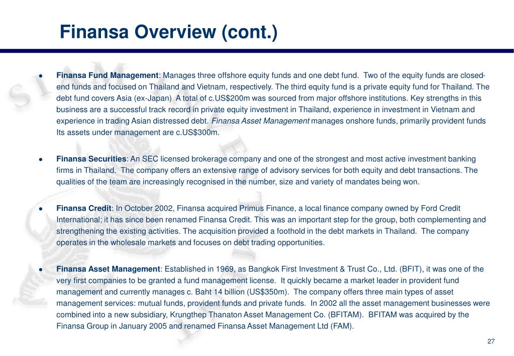 PPT - Fund raising proposal: SIAM INVESTMENT FUND III L.P. PowerPoint ...