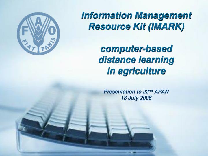 PPT - Information Management Resource Kit (IMARK) computer-based ...