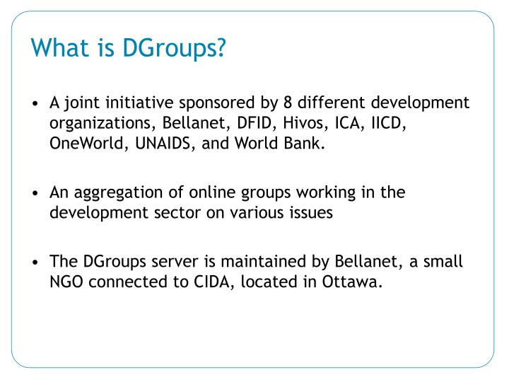 PPT - What is DGroups? PowerPoint Presentation, free download - ID:3493432